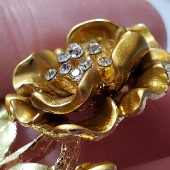 Jewelry | English Rose Brooch Flower Gold Yellow Pin Wedding Enamel New ...